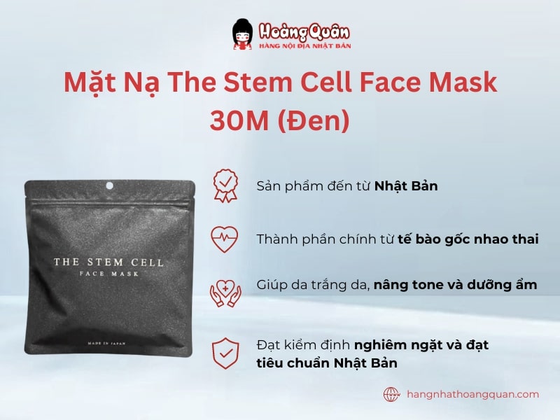 Mặt Nạ The Stem Cell Face Mask 30M (Đen) | Hoàng Quân Hàng Nhật